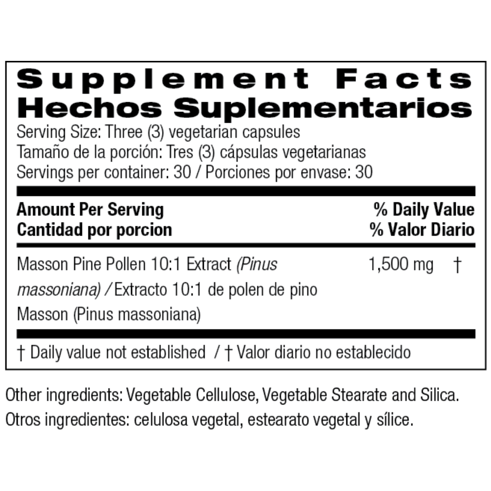 Bio Nutrition, Pine Pollen, 90 Vegetarian capsules | bemo