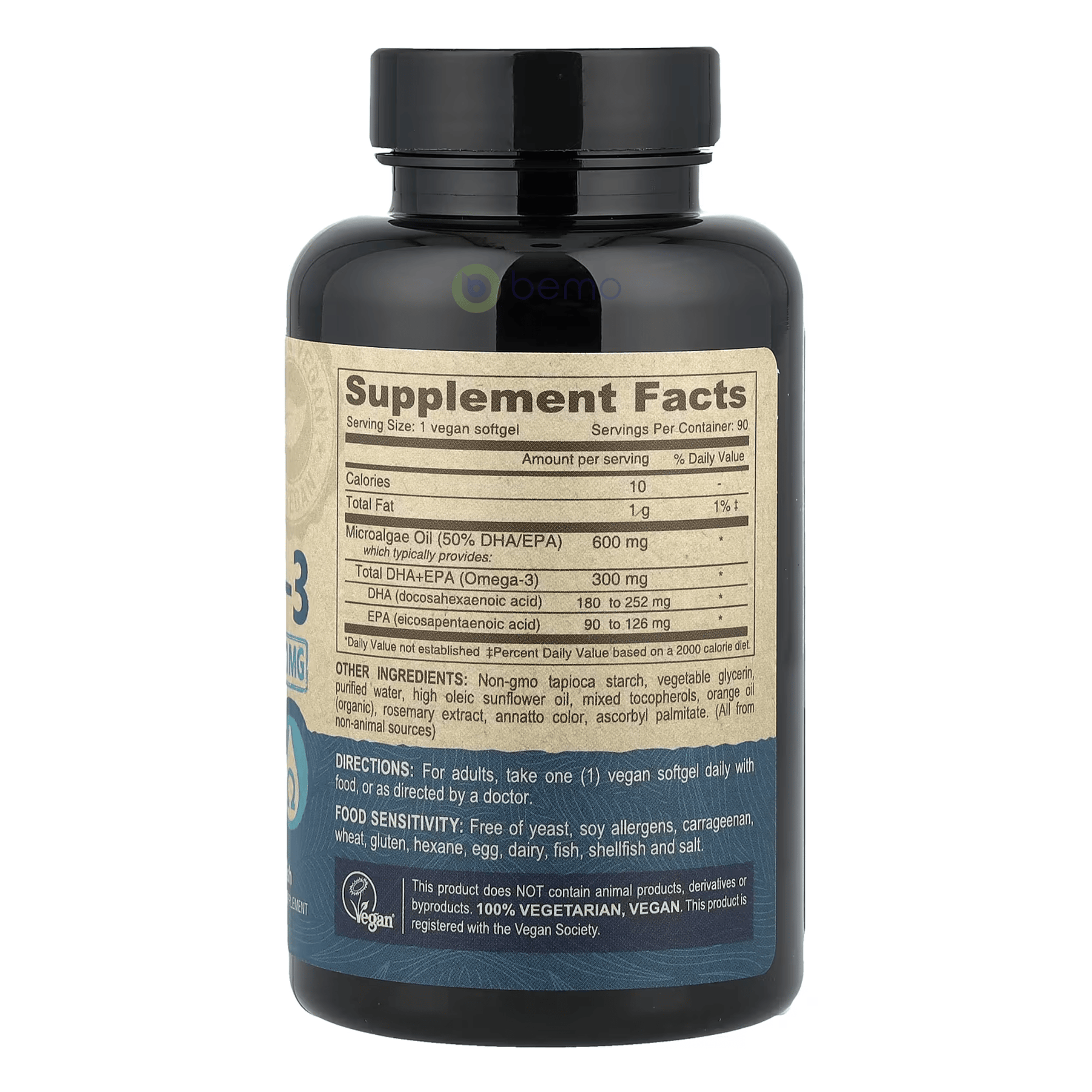 Deva Nutrition, Vegan Omega-3 DHA-EPA, 300mg, 90 softgels | bemo
