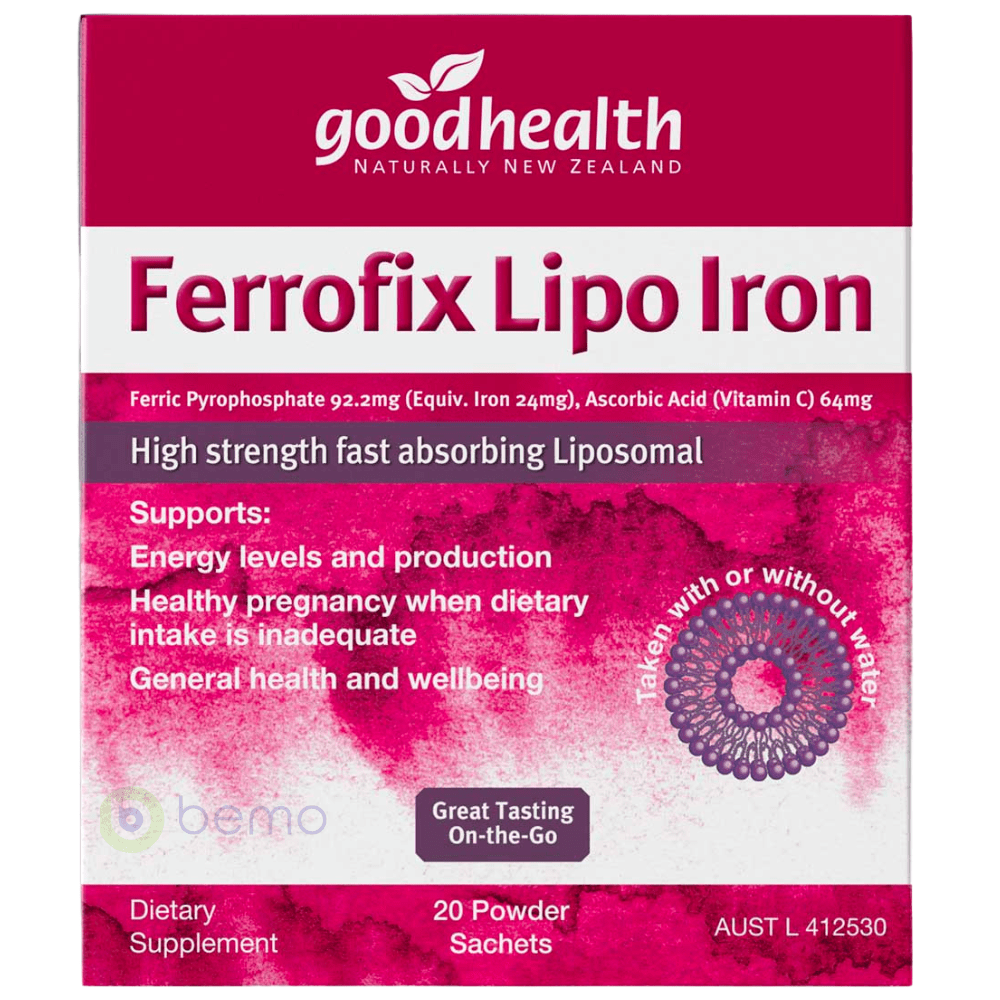 Good Health, Ferrofix Lipo Iron, 20 Powder Sachets | bemo