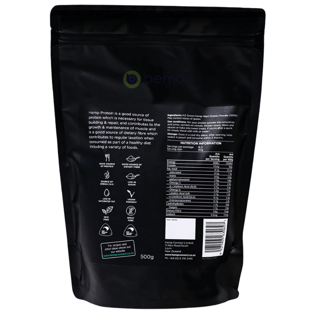 Hemp Connect, Hemp Heart Protein Powder, 500g | bemo