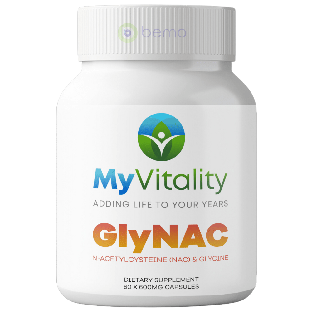 MyVitality, GlyNAC (Glycine & NAC) 600mg, 60 Capsules | bemo
