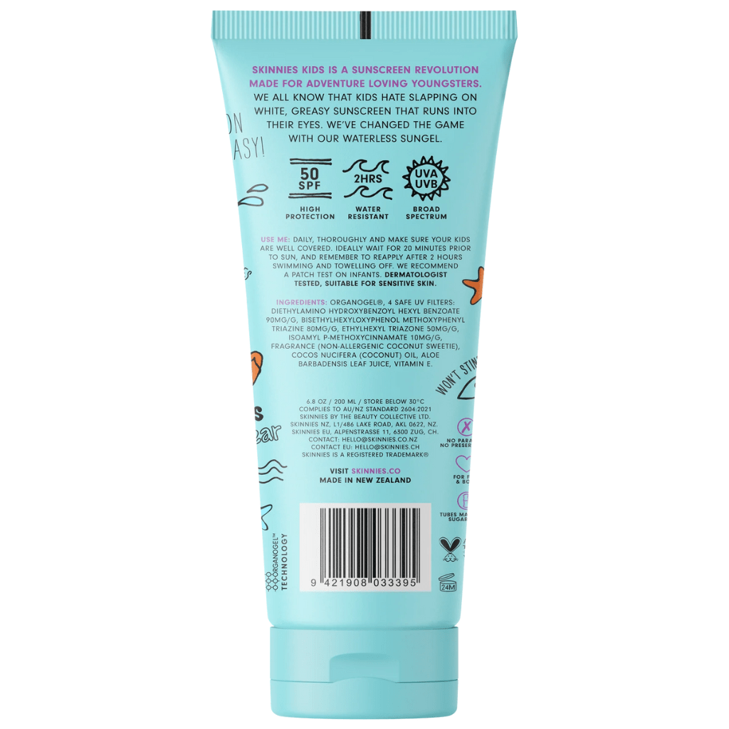 Skinnies, Kids Sun Buster SPF50 Sungel, 200ml | bemo