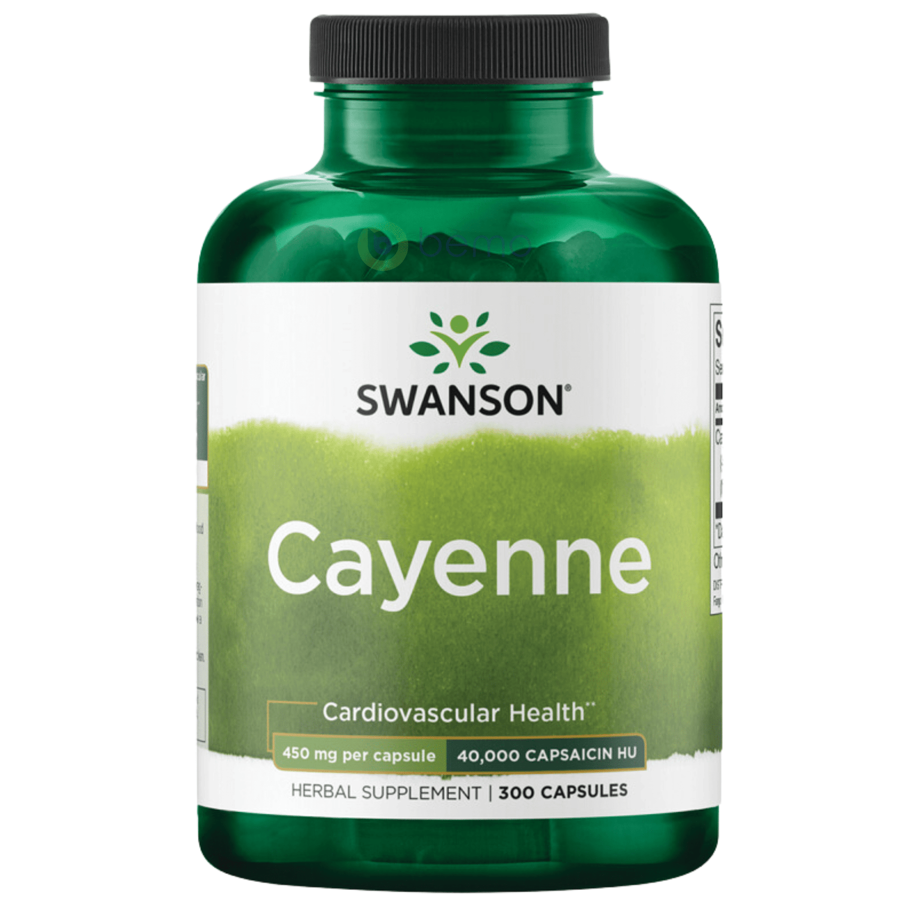 Swanson, Cayenne 40,000 Capsaicin Hu/G 450mg, 300 Caps | bemo