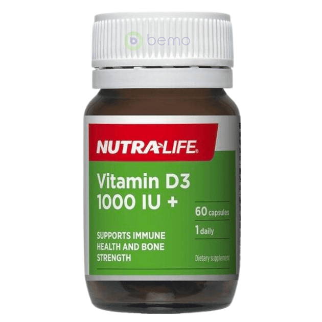 Nutra-Life, Vitamin D 1000IU +, 60 caps | bemo